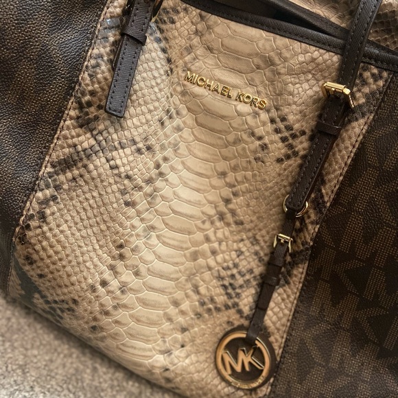 Michael Kors | Bags | Michael Kors Snake Print Tote | Poshmark